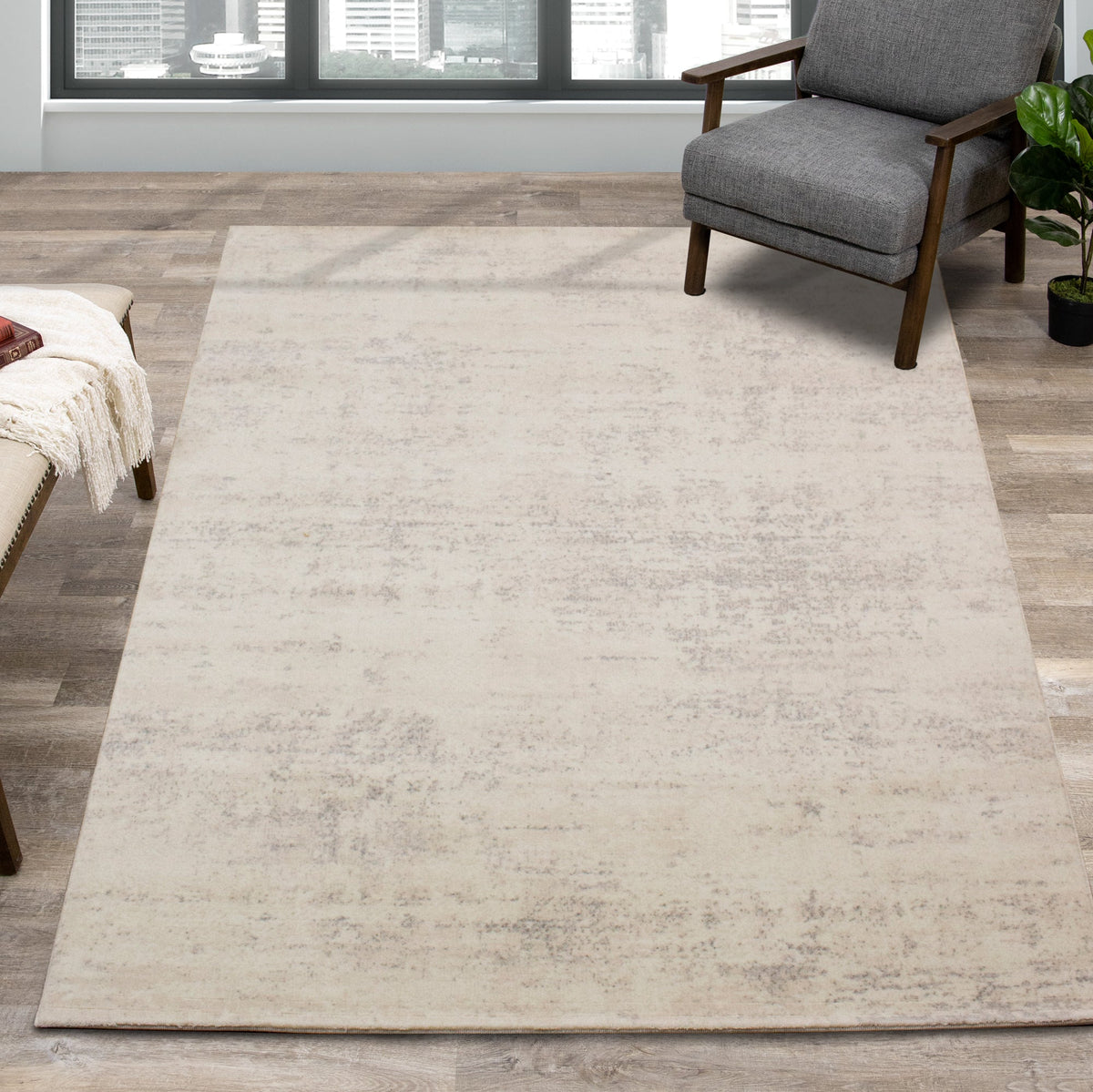 Nordic Cream Grey Subtle Abstract Rug by Kalora Interiors | Cheap Rugs Canada – Devos Furniture Inc.
