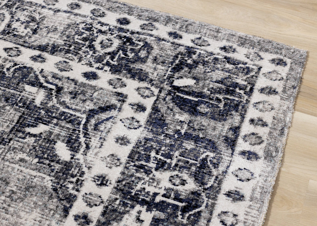 Sara Grey Black Elaborate Edging Rug by Kalora Interiors | Cheap Rugs Canada – Devos Furniture Inc.