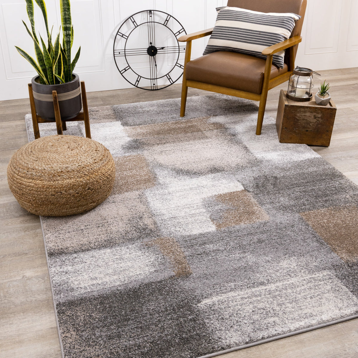 Breeze Blue Grey Simple Patches Rug by Kalora Interiors | Cheap Rugs ...