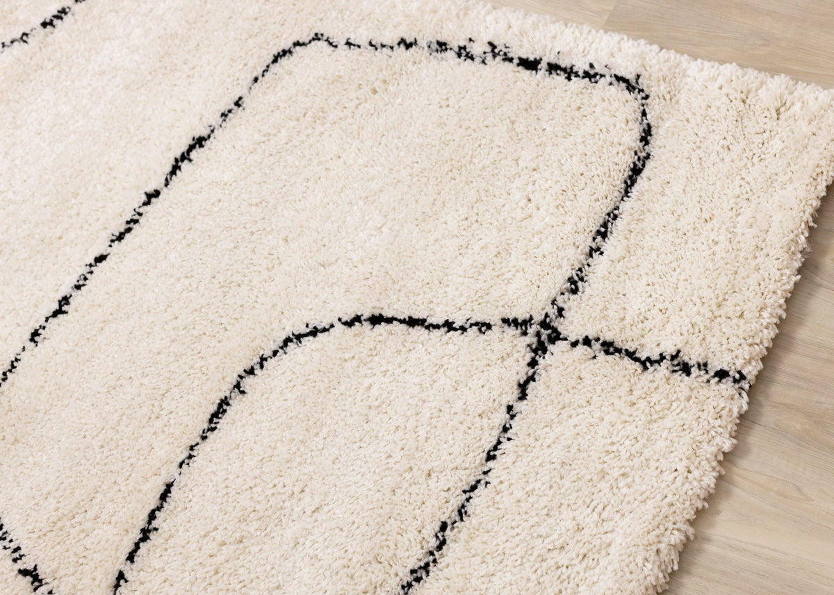 Maroq Cream Black Simple Shapes Rug by Kalora Interiors | Cheap Rugs ...