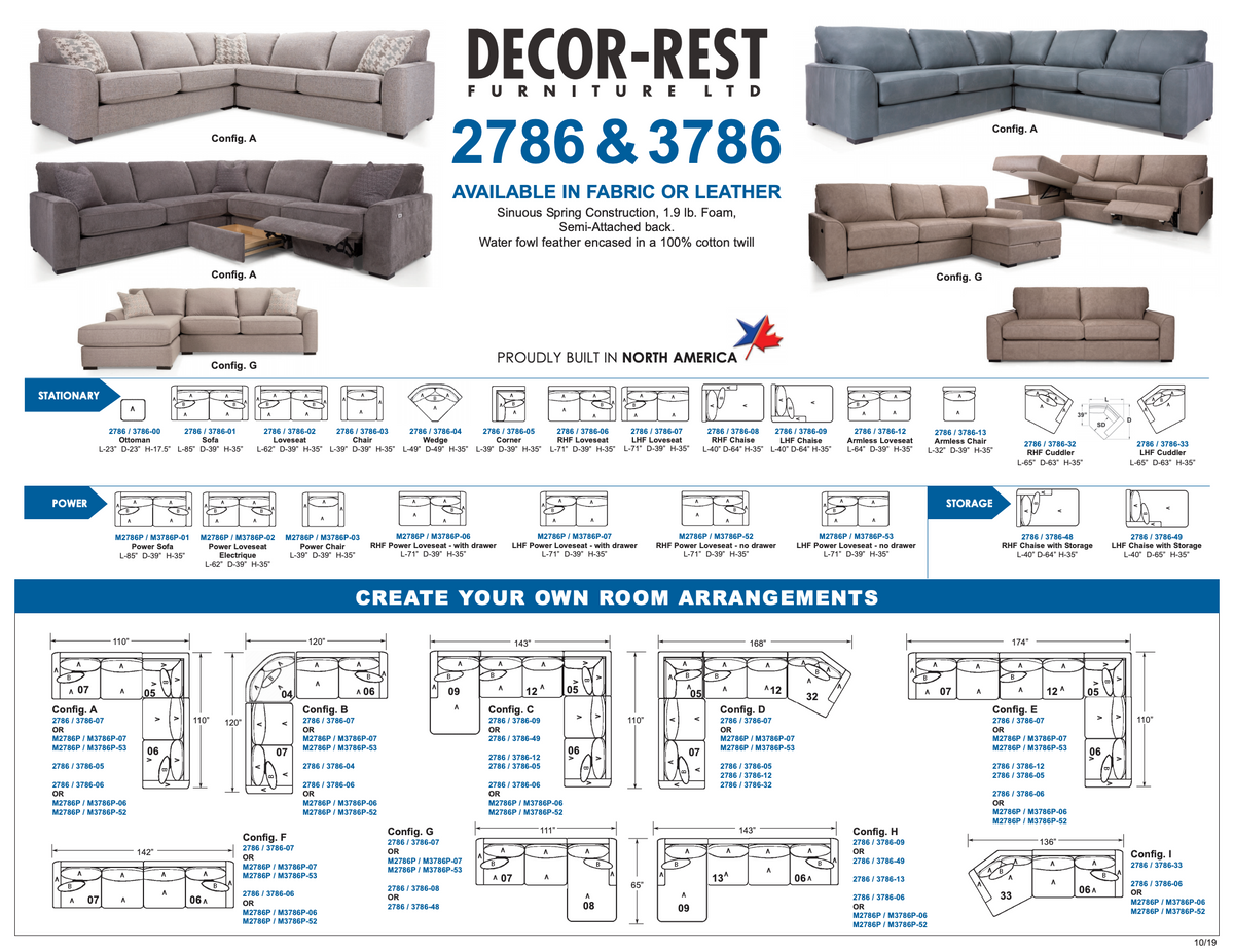 2786 Two Seat Fabric Sofa by Decor-Rest – Devos Furniture Inc.