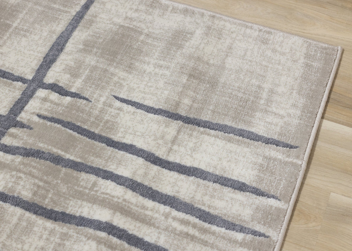 Sylvan Beige Cream Grey Wavy Crossed Lines Rug by Kalora Interior ...