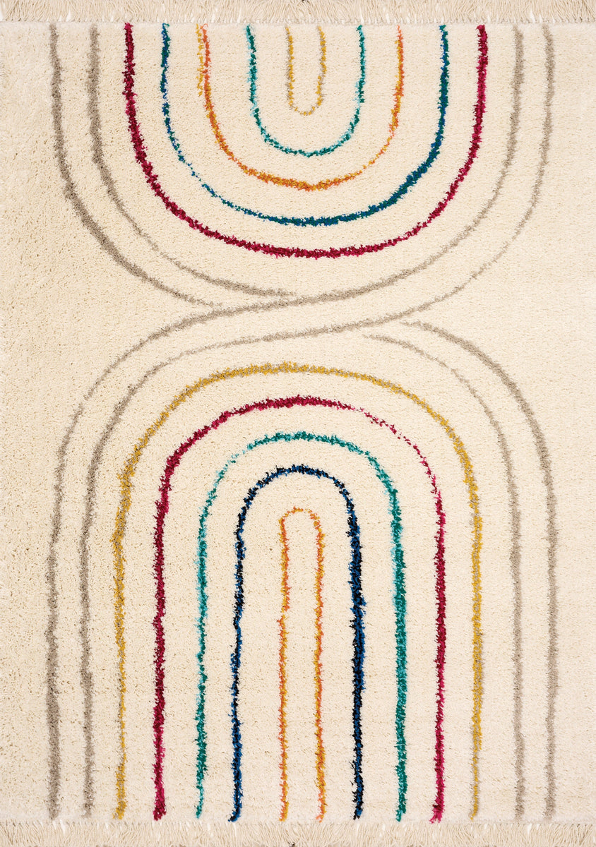 Bora Double Rainbow Shag Rug by Kalora Interiors | Cheap Rugs Canada ...